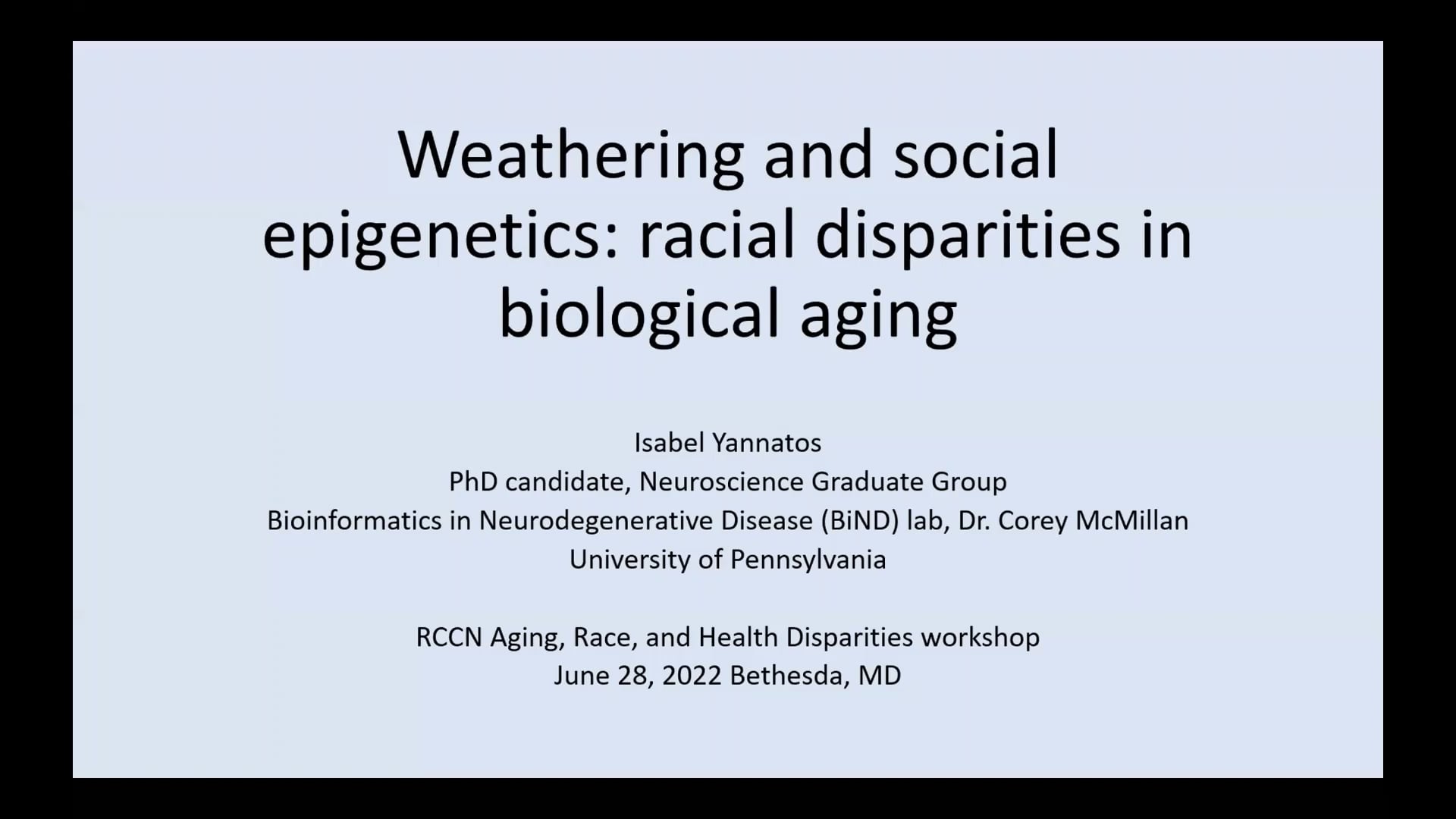 Aging, Race, and Health Disparities -Weathering and social epigenetics ...