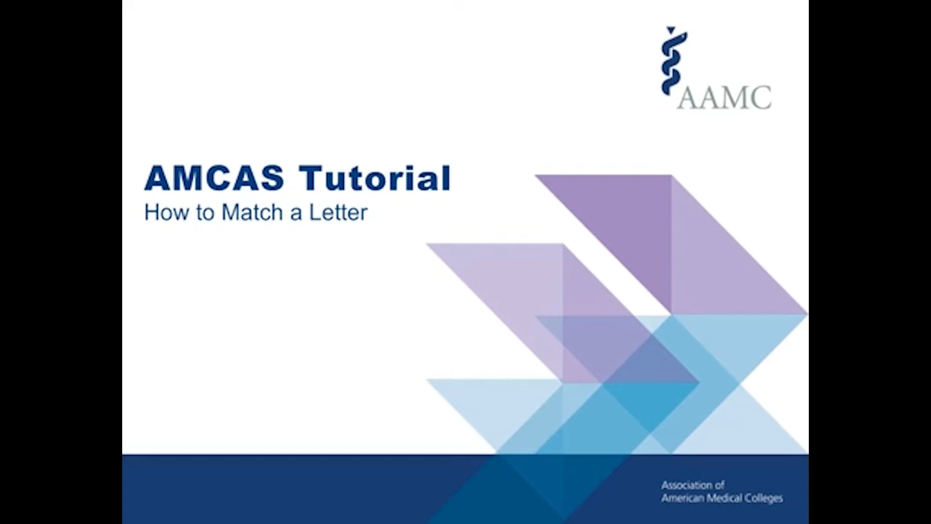AMCAS Tutorial How to Match a Letter on Vimeo