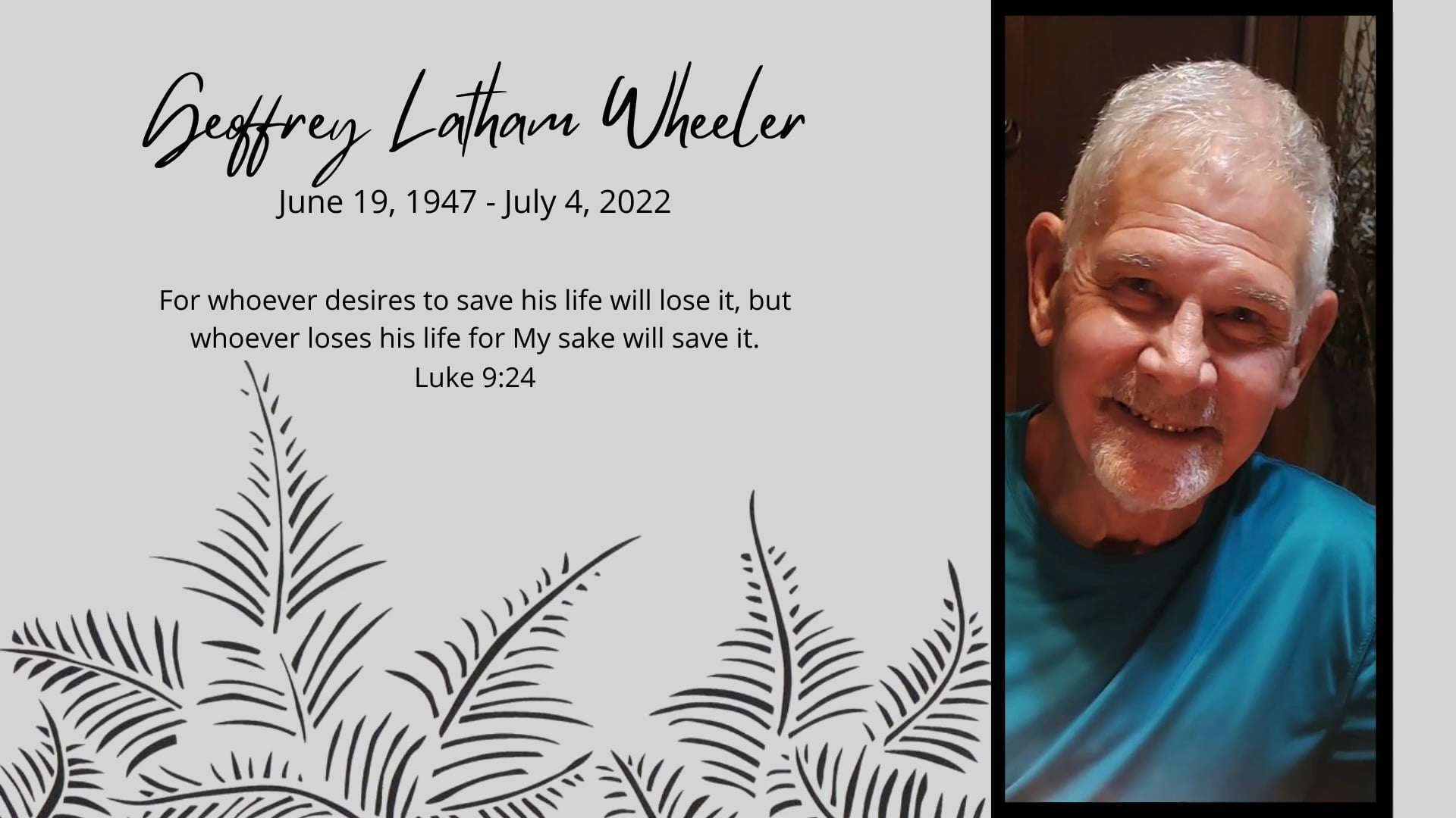 GEOFF WHEELER CELEBRATION OF LIFE - PHOTO REEL on Vimeo