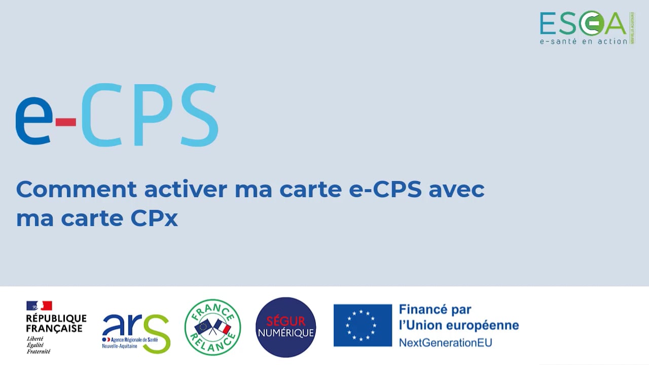 Tutoriel - Activation de ma carte e-cps on Vimeo