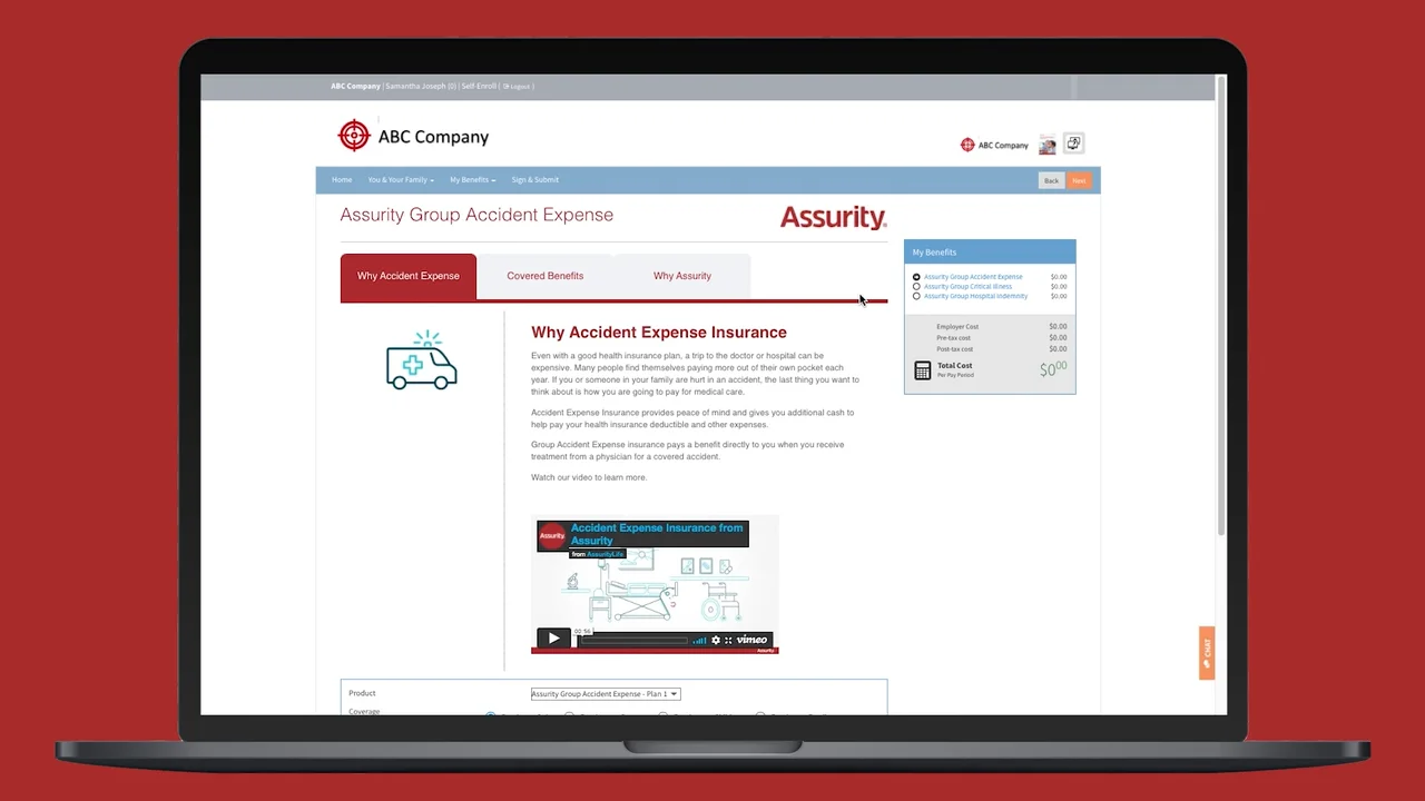 Enrolling in Assurity Voluntary Benefits with BenSelect on Vimeo