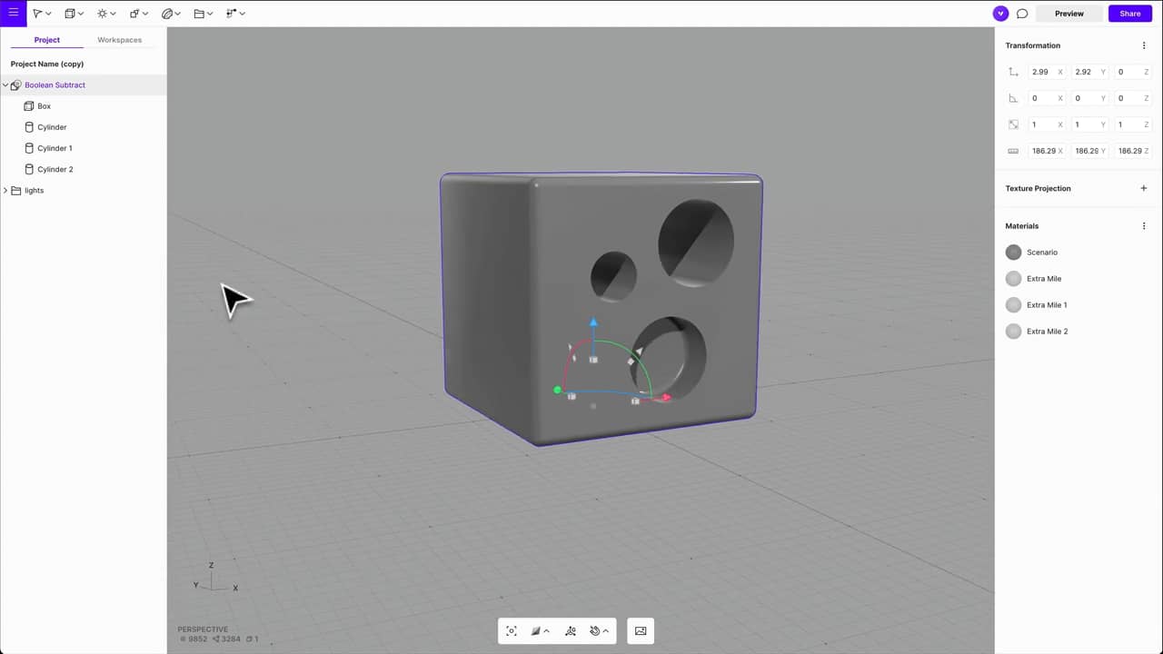 boolean subtract on Vimeo