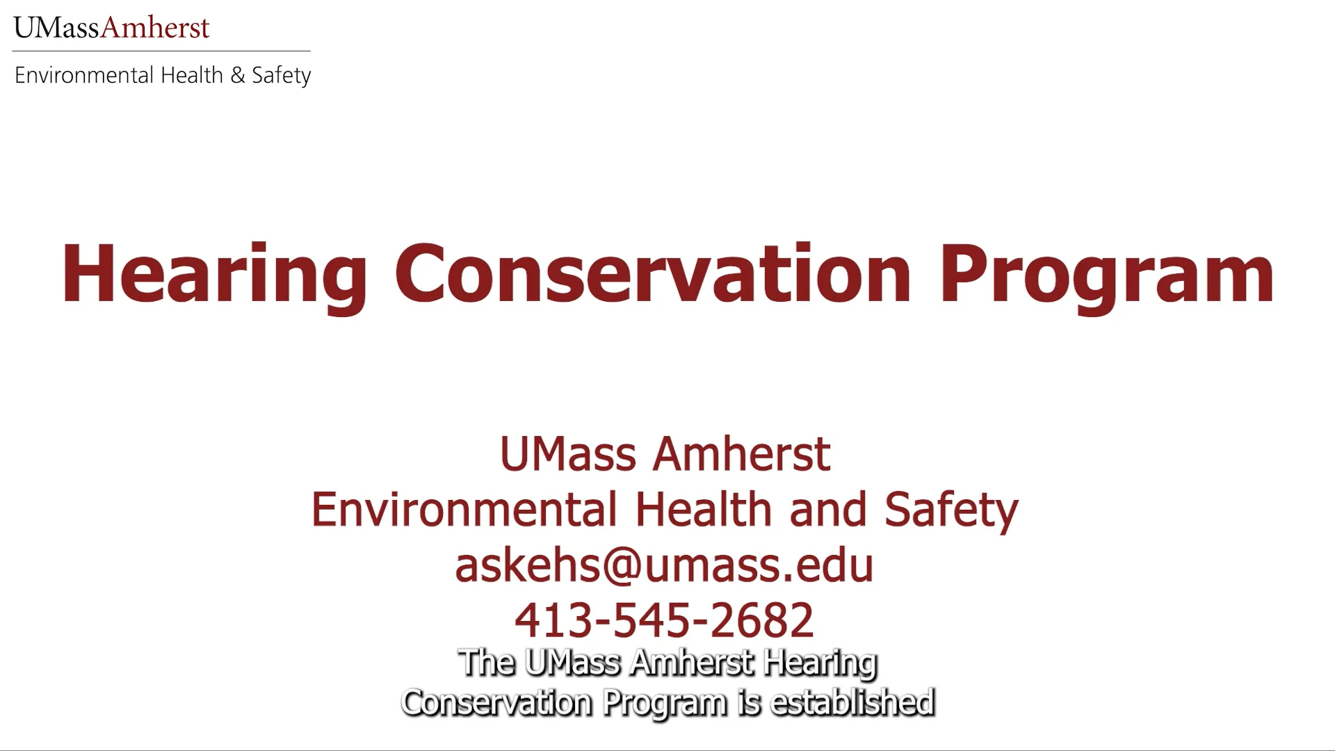 Hearing conservation program video on Vimeo