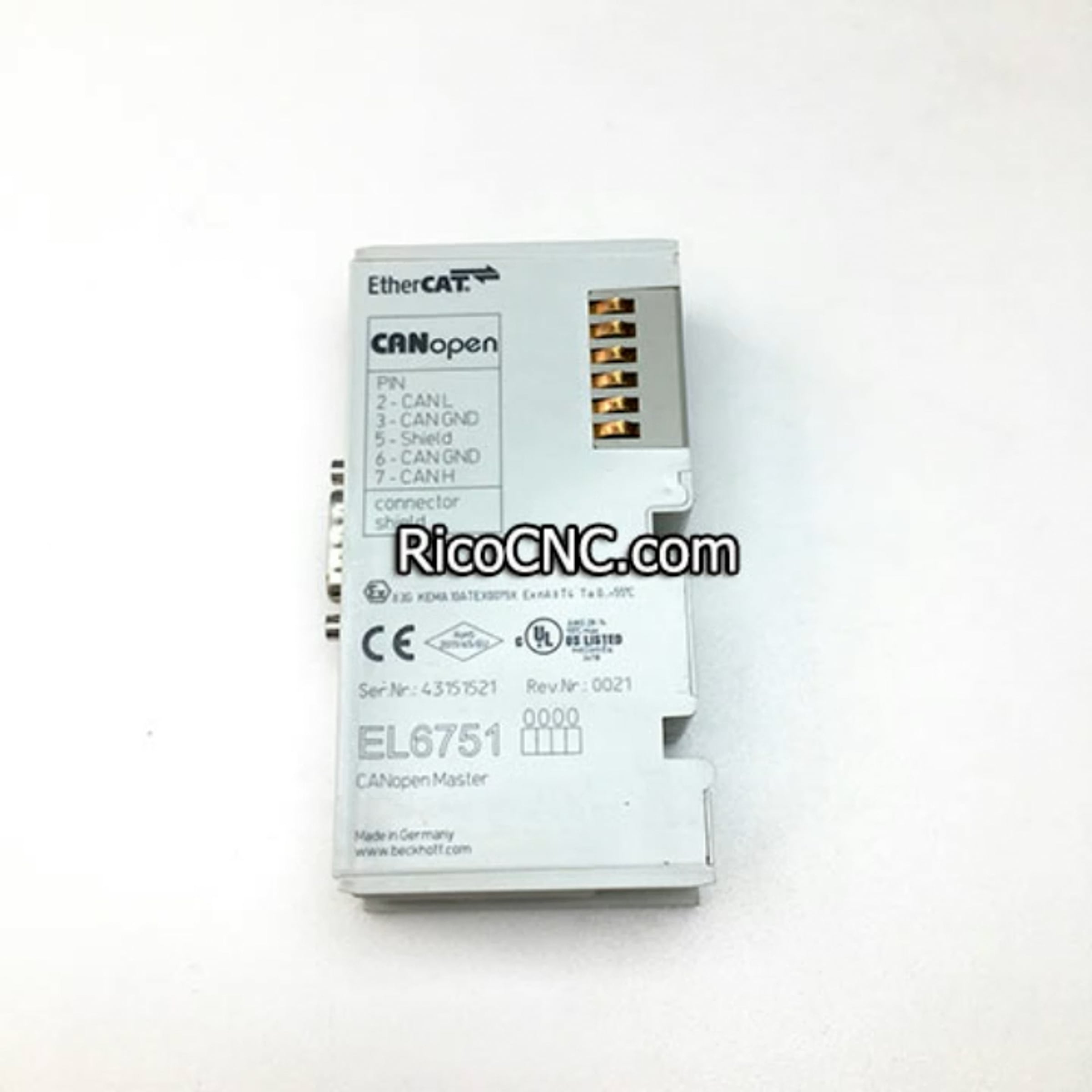 Beckhoff EtherCAT Terminal EL6751 with Master Slave Terminal for CANopen