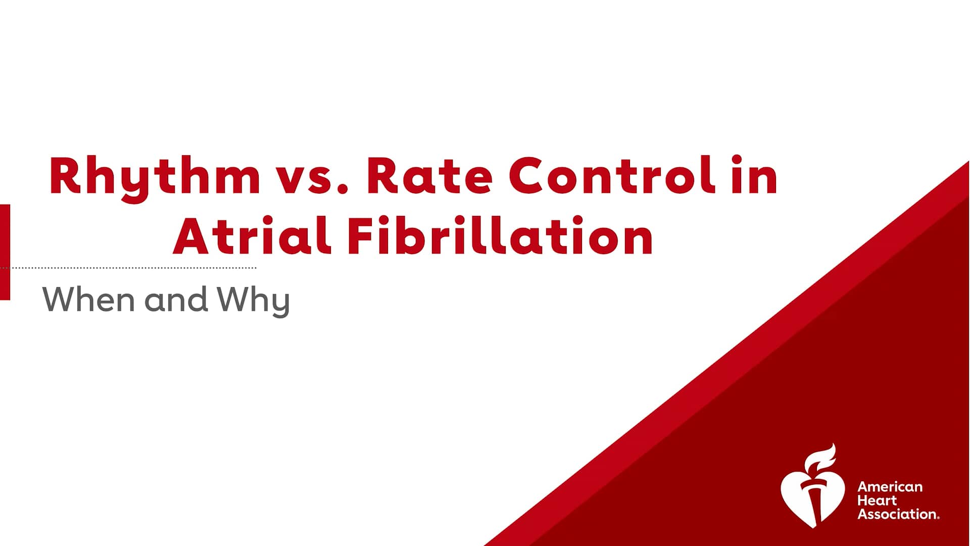 Rhythm vs. Rate Control in Atrial Fibrillation on Vimeo