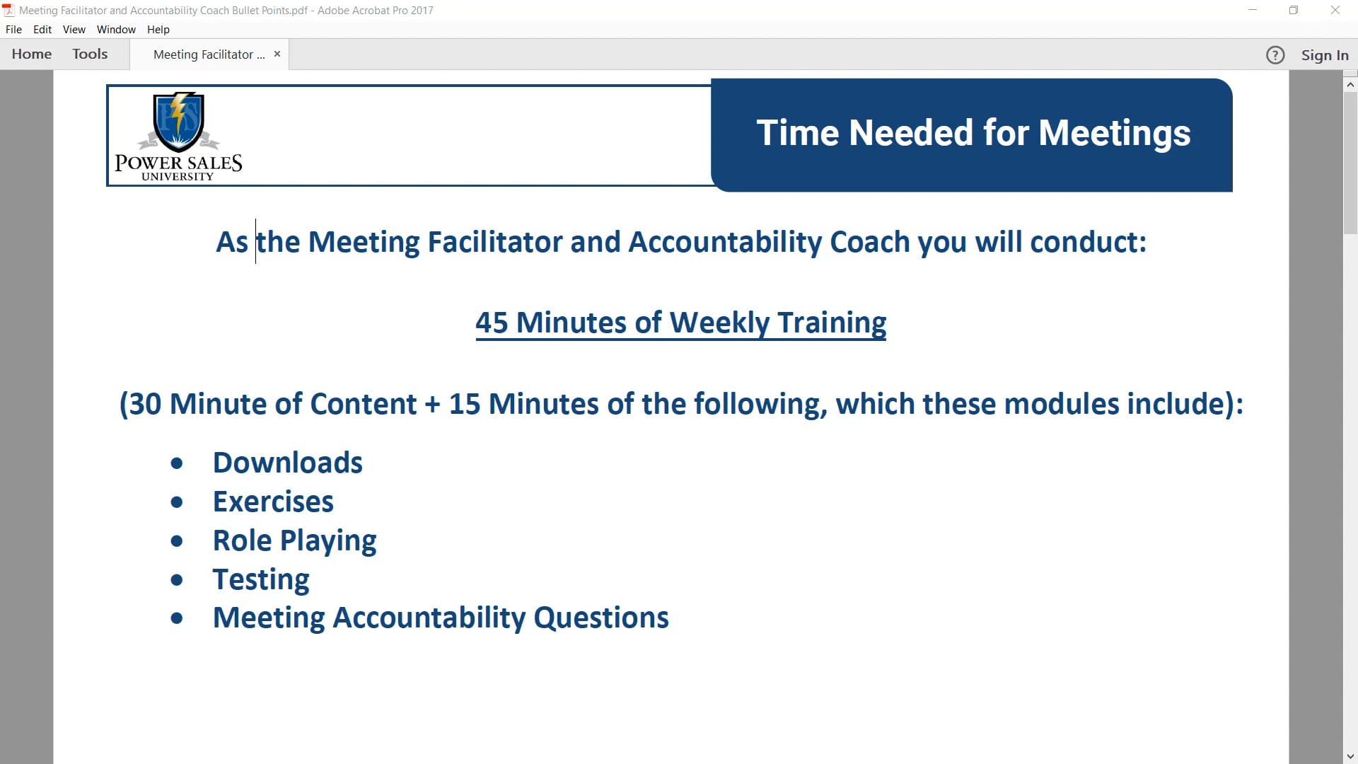 Power Sales University - In your meeting on Vimeo