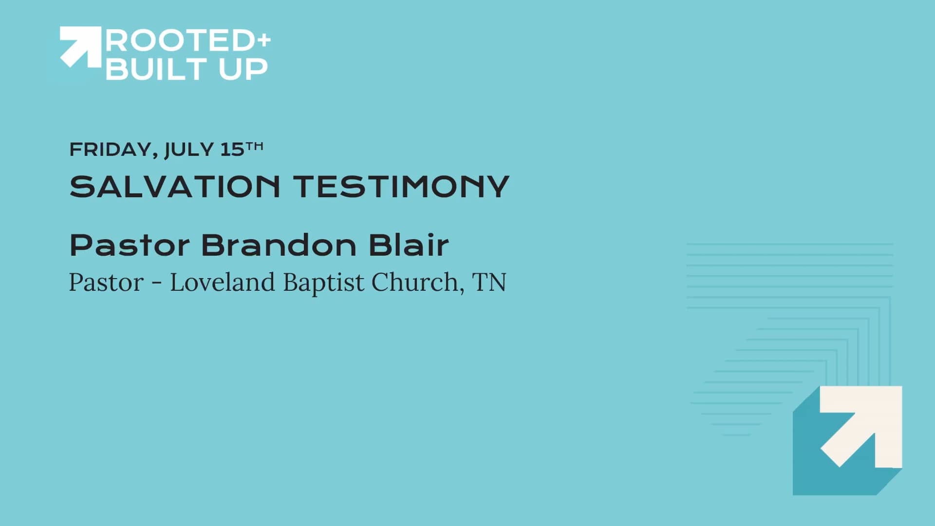 Salvation Testimony - Pastor Brandon Blair 2022 on Vimeo
