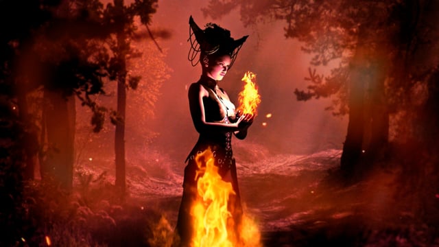 Woman, Fire, Mage. Free Stock Video - Pixabay