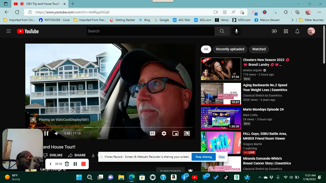 YouTube screen test on Vimeo