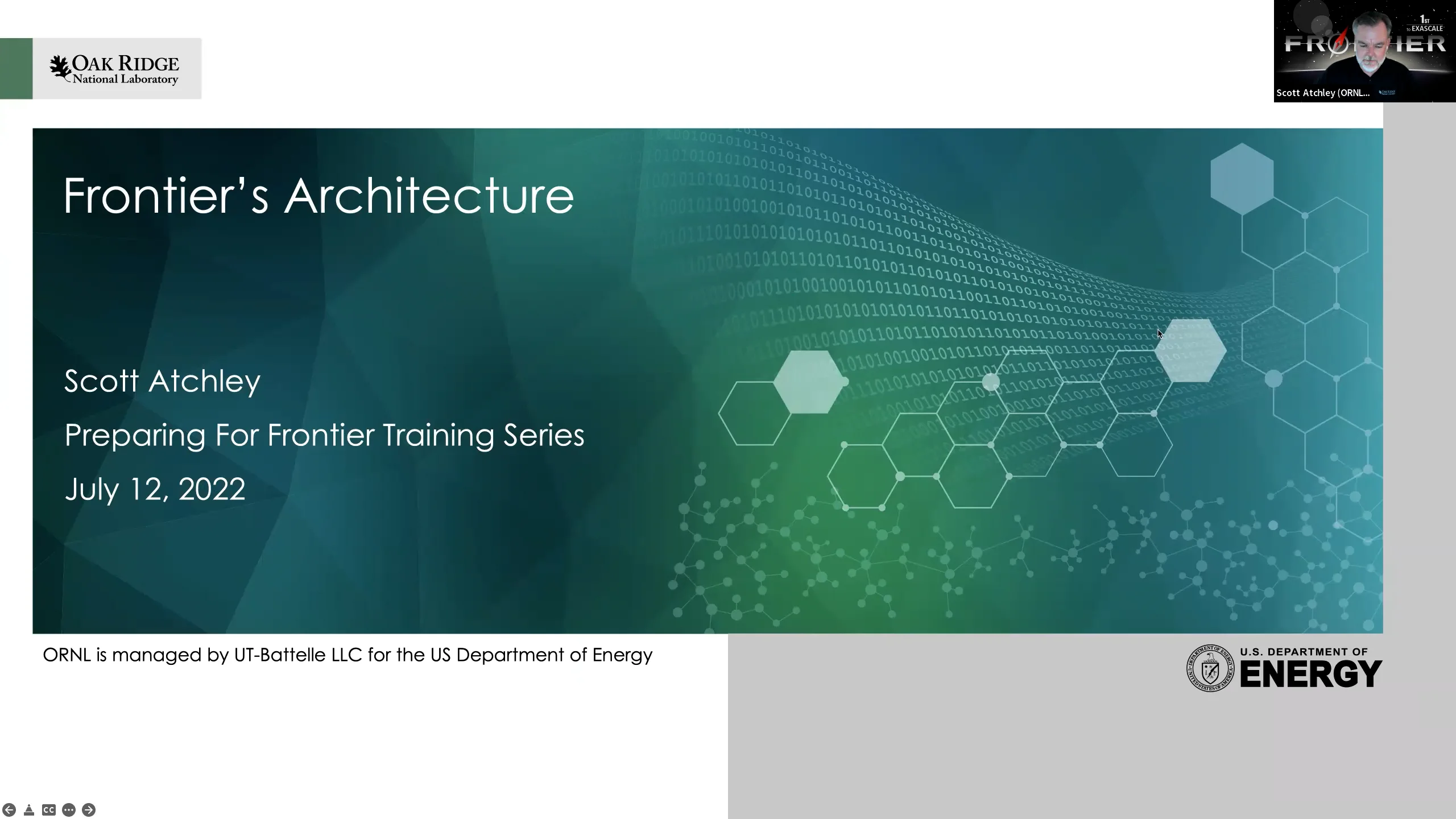 Introduction to the Frontier Supercomputer
