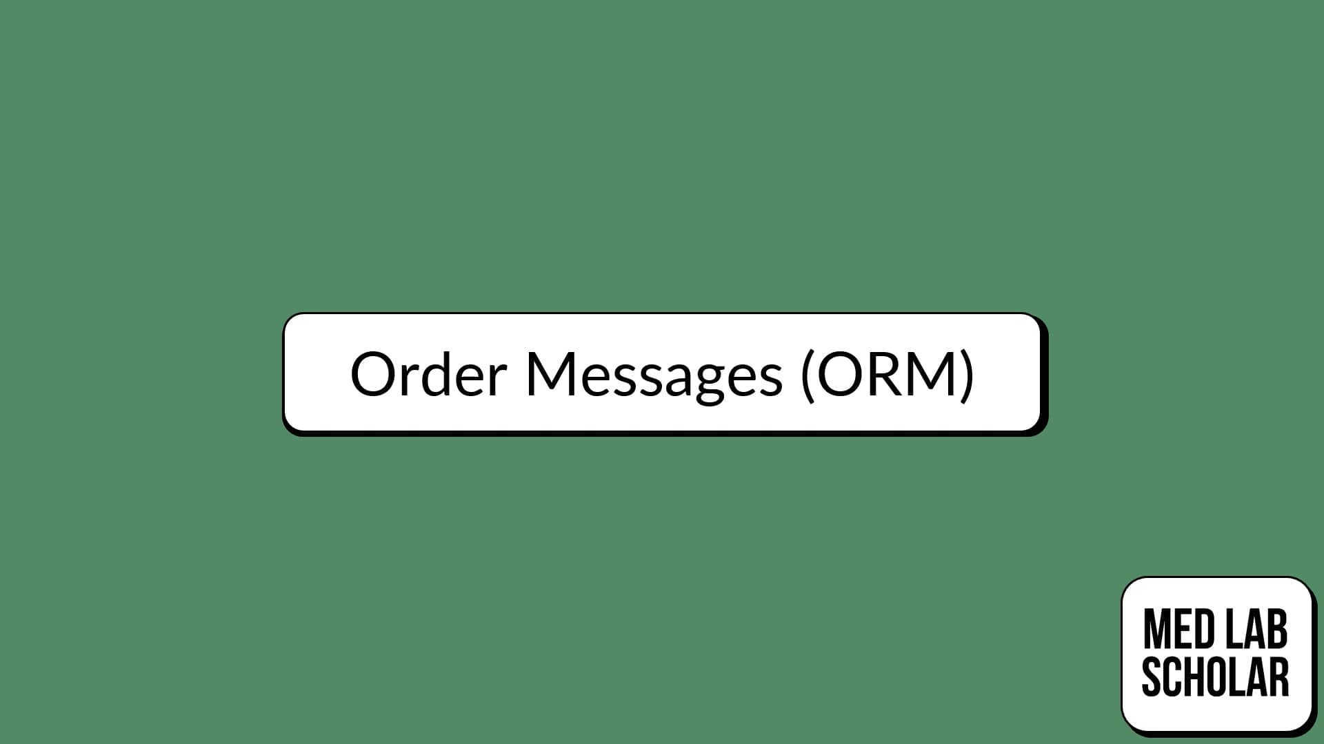 Order Messages (ORM) on Vimeo