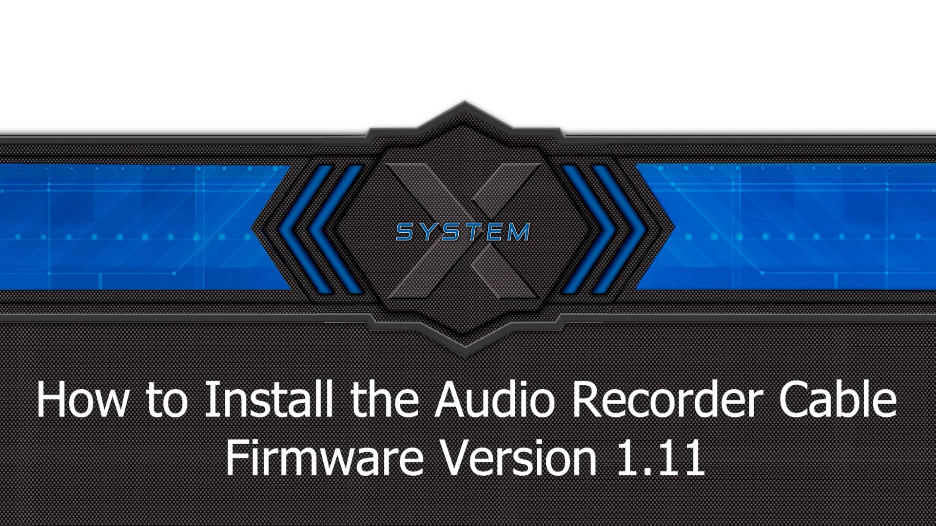 How to Install the X-System Audio Recorder Cable on Vimeo