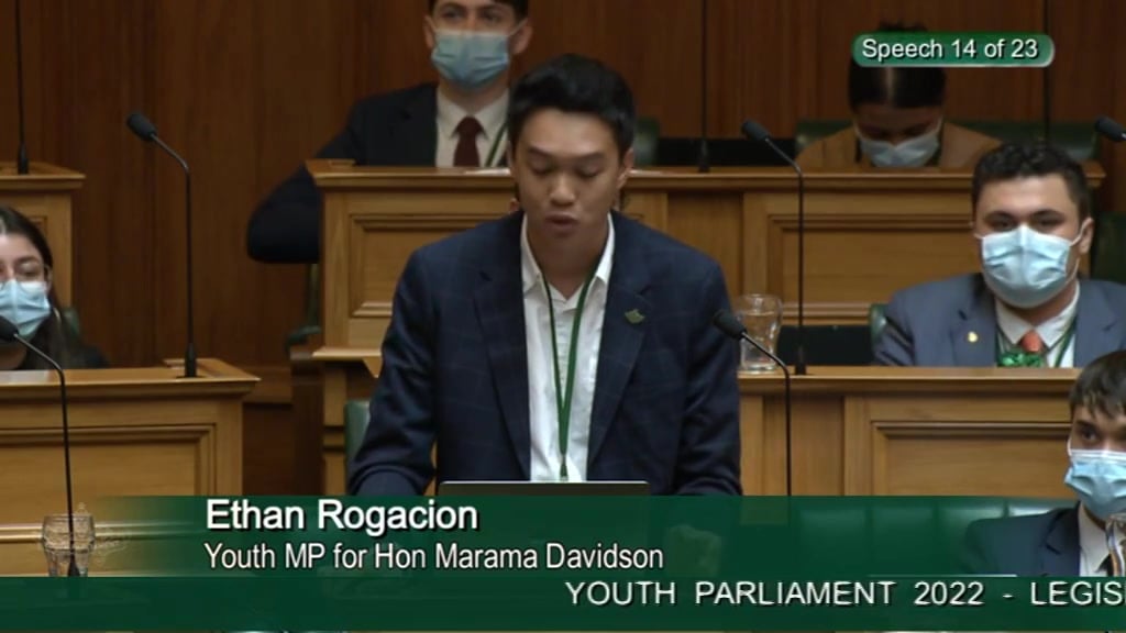 Legislative debate speech: Ethan Rogacion | Youth Parliament 2022 on Vimeo