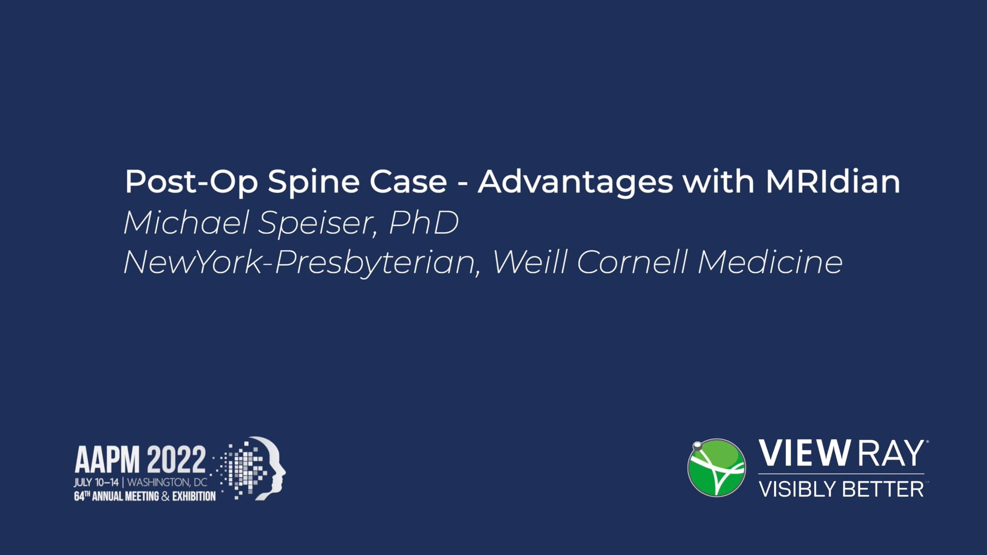 Michael Speiser AAPM 2022 on Vimeo