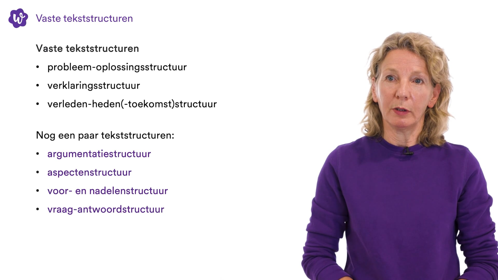 Vaste tekststructuren (4e jaar) oefenen | StudyGo