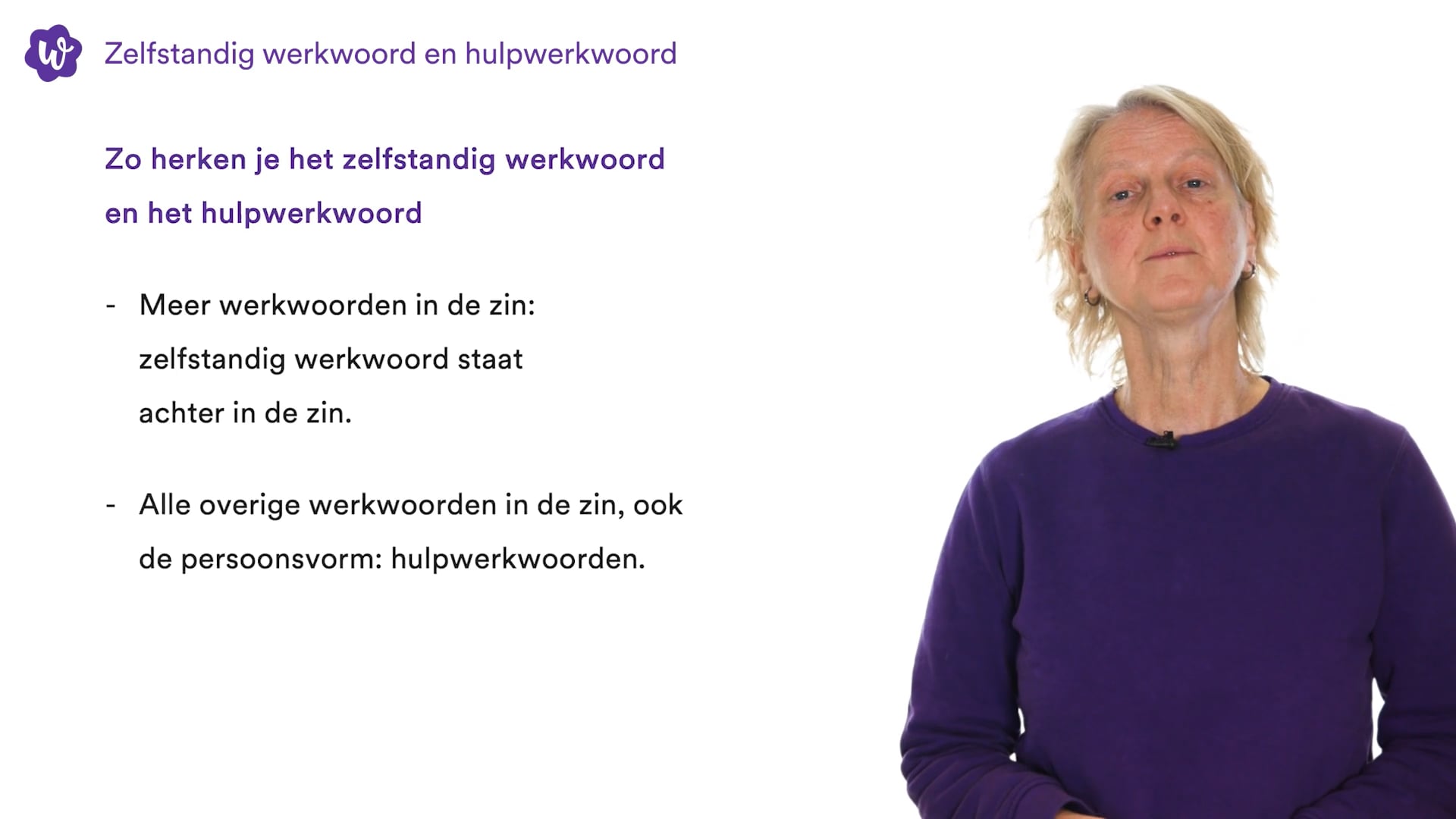 Zelfstandig werkwoord en hulpwerkwoord oefenen | StudyGo