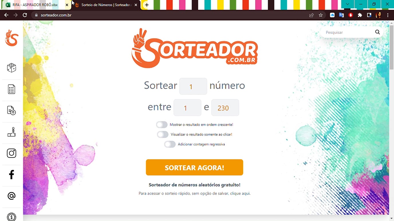 Sorteio de Números _ Sorteador.com.br - É fácil sortear! - Google Chrome 2022-07-21 11-14-13.mp4 ...