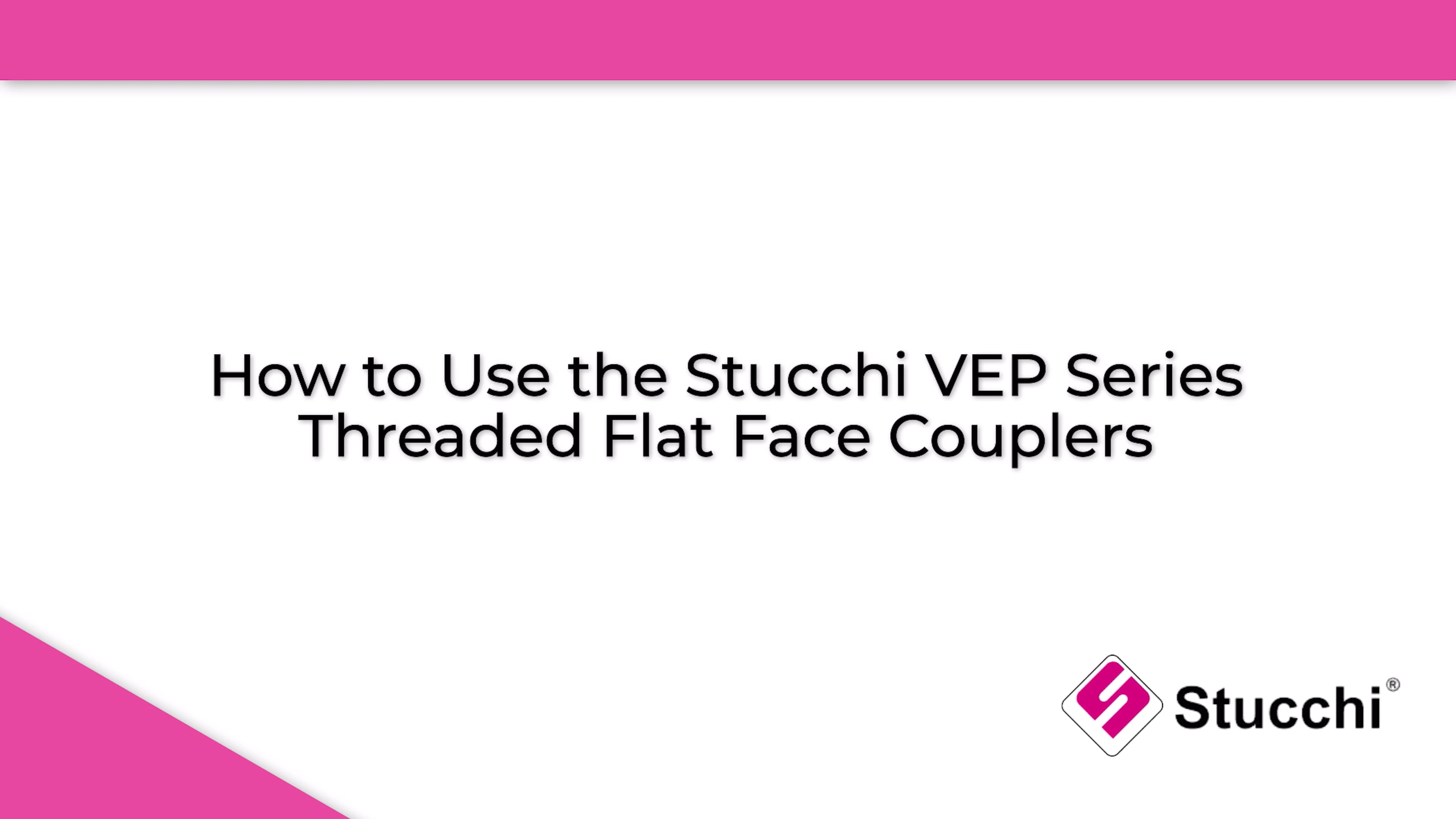 How to Use the Stucchi VEP Series Threaded Flat Face Couplers on Vimeo