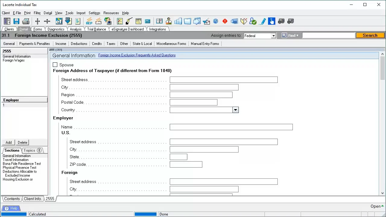 Lacerte Tax Software - Intuit - Lacerte - Preparing Form 2555 on Vimeo