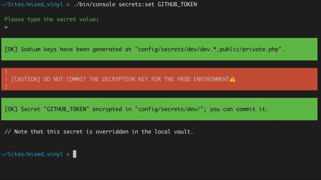 The Secrets Vault > Symfony 6 Fundamentals: Services, Config & Environments | SymfonyCasts