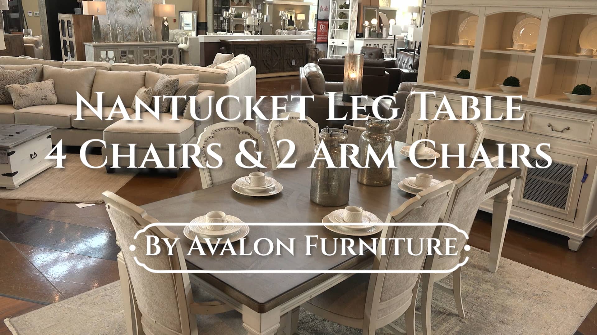 Avalon Furniture Nantucket Leg Table 4 Side Chairs 2 Arm Chairs-2012290 ...