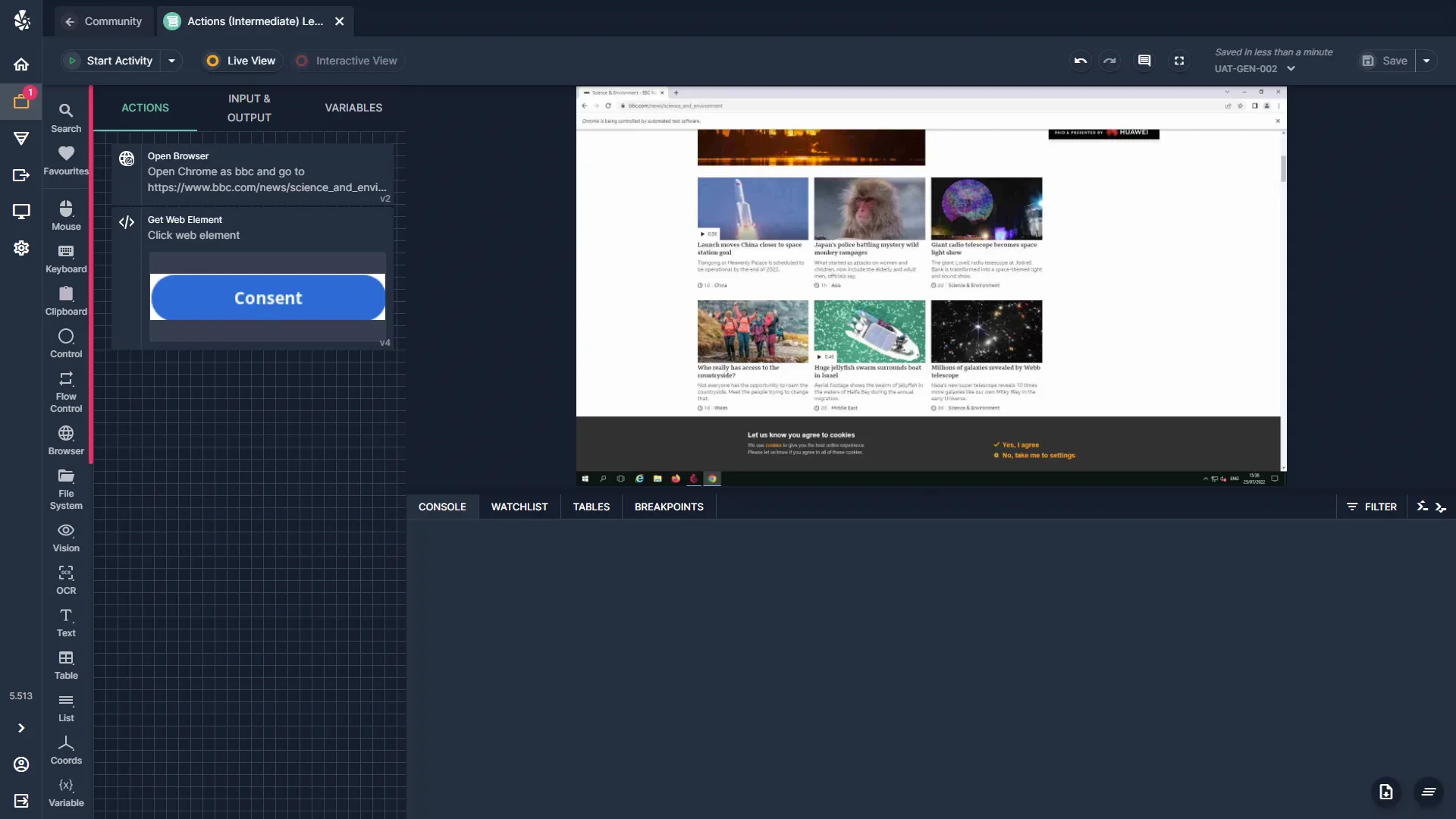 Actions (Intermediate) on Vimeo