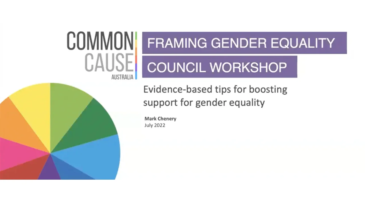 Values Based Messaging Workshop – Introduction to Framing Gender ...