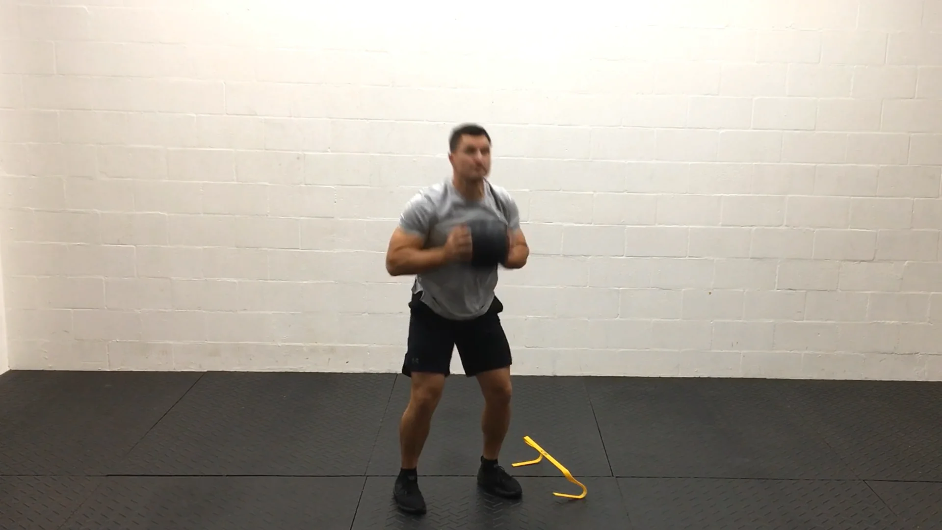 Hurdle Lateral Hop + Slam Ball Burpee OHP on Vimeo