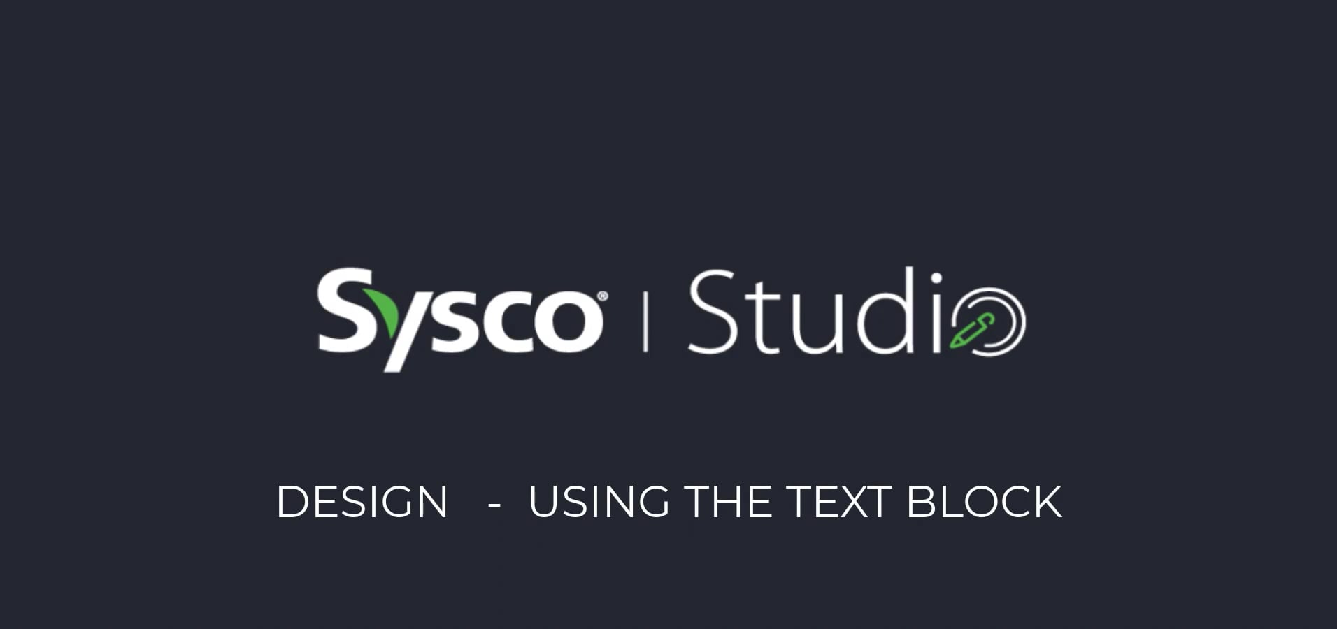 Sysco Studio Design - Text Blocks on Vimeo