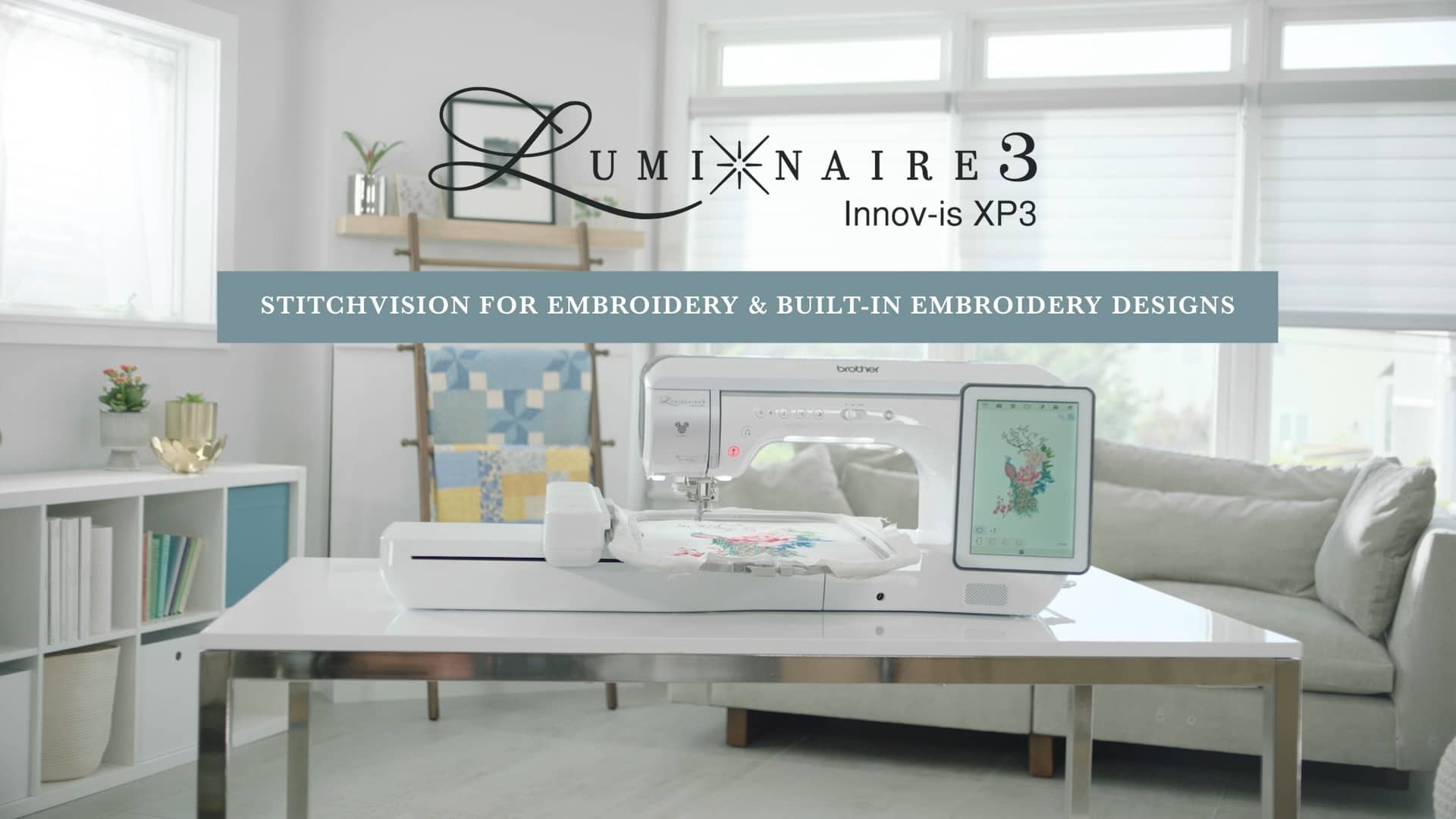Luminaire 3 Innov-ís XP3 Stitchvision for Embroidery on Vimeo