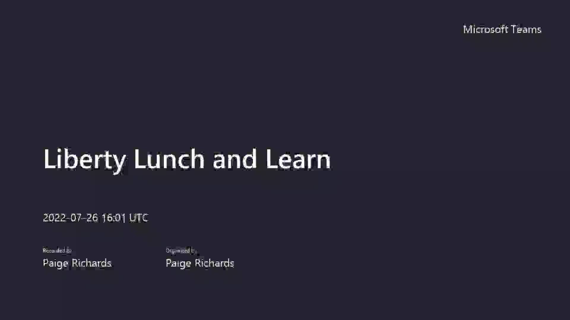 Liberty Lunch and Learn.mp4 on Vimeo