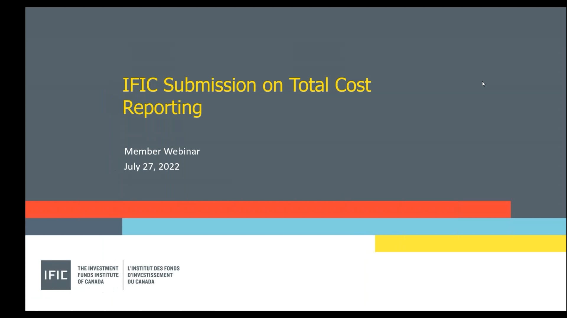 IFIC - IFIC Webinar on CSA Total Cost Reporting Submission.mp4 on Vimeo