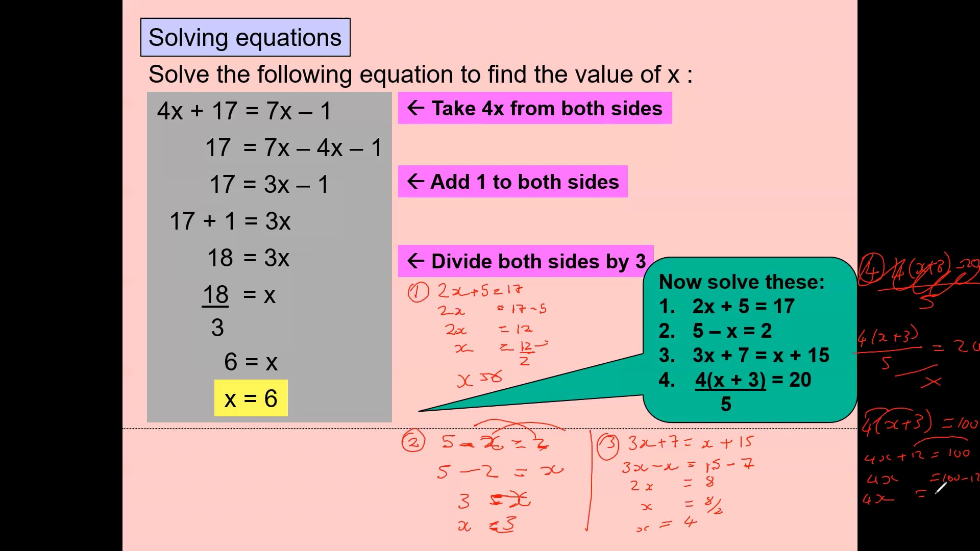 Algebra - Solving equations.mp4 on Vimeo