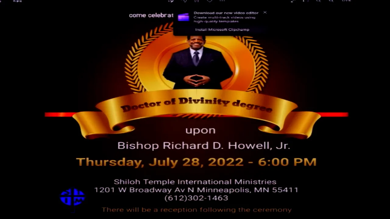 Bishop Richard D. Howell Jr. Doctorial Commencement- 7/28/22 (We may ...