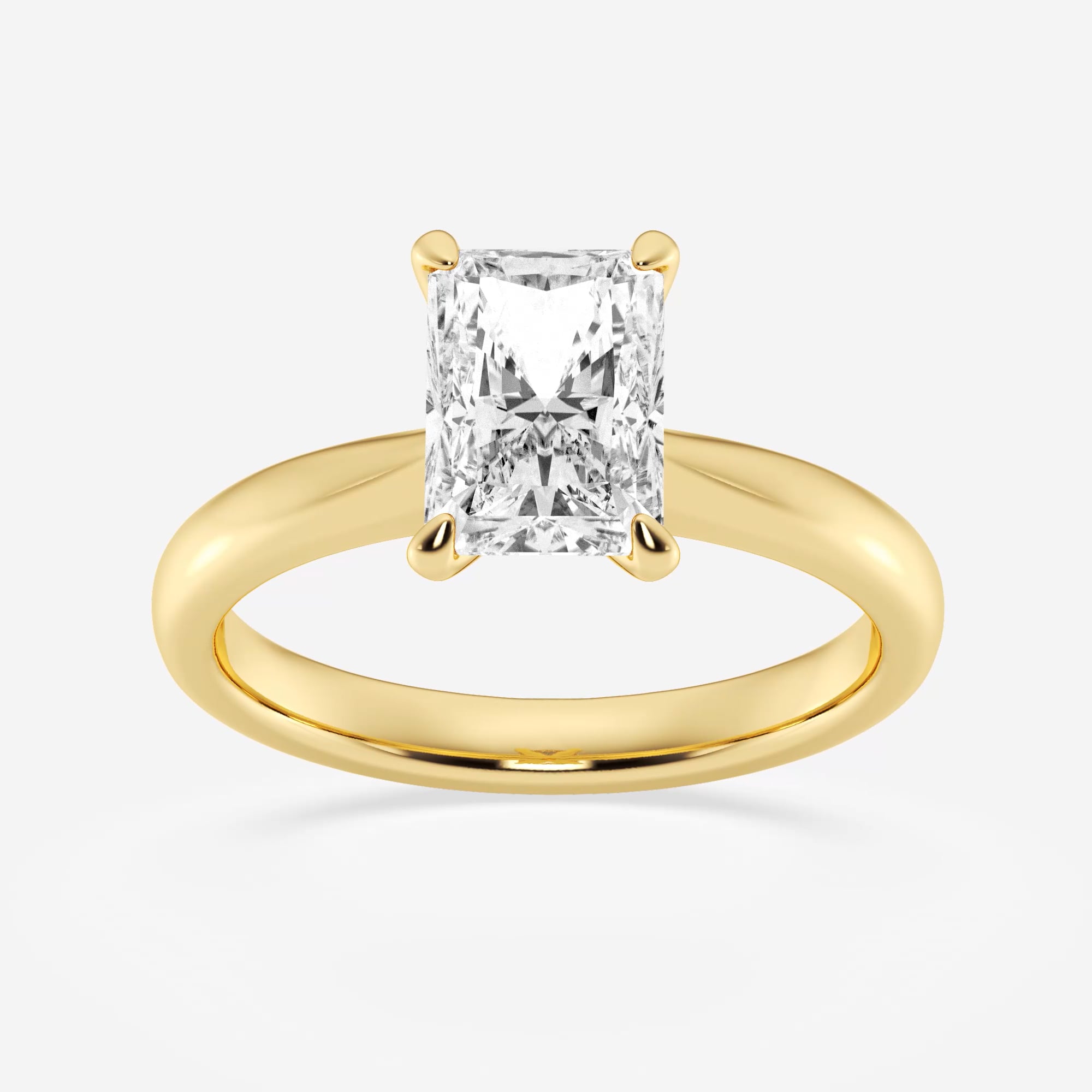 1 1/2 ctw Radiant Lab Grown Diamond Petite Solitaire Engagement Ring ...
