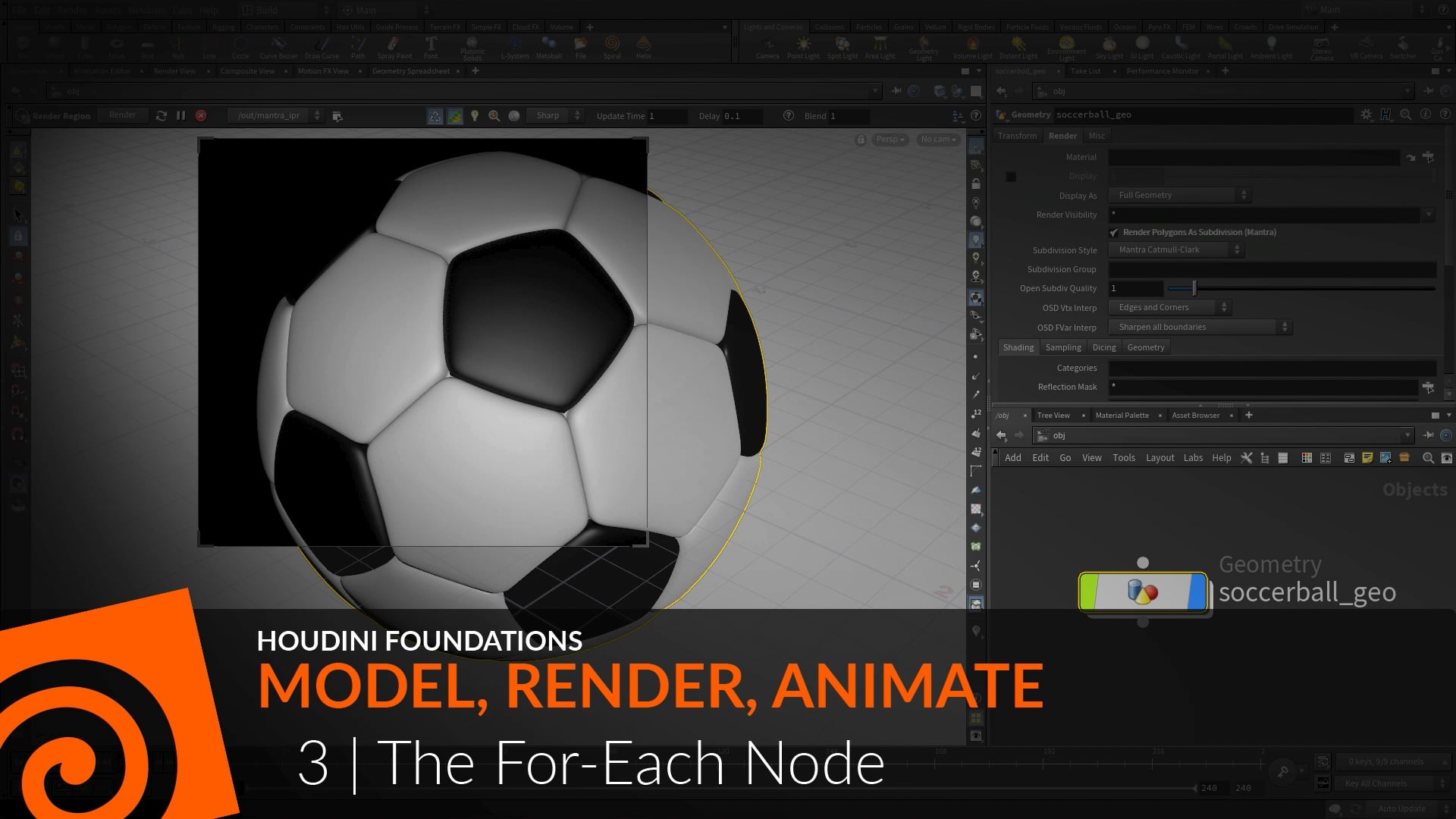 Houdini Foundations | Model Render Animate 3 | The For-Each Node on Vimeo