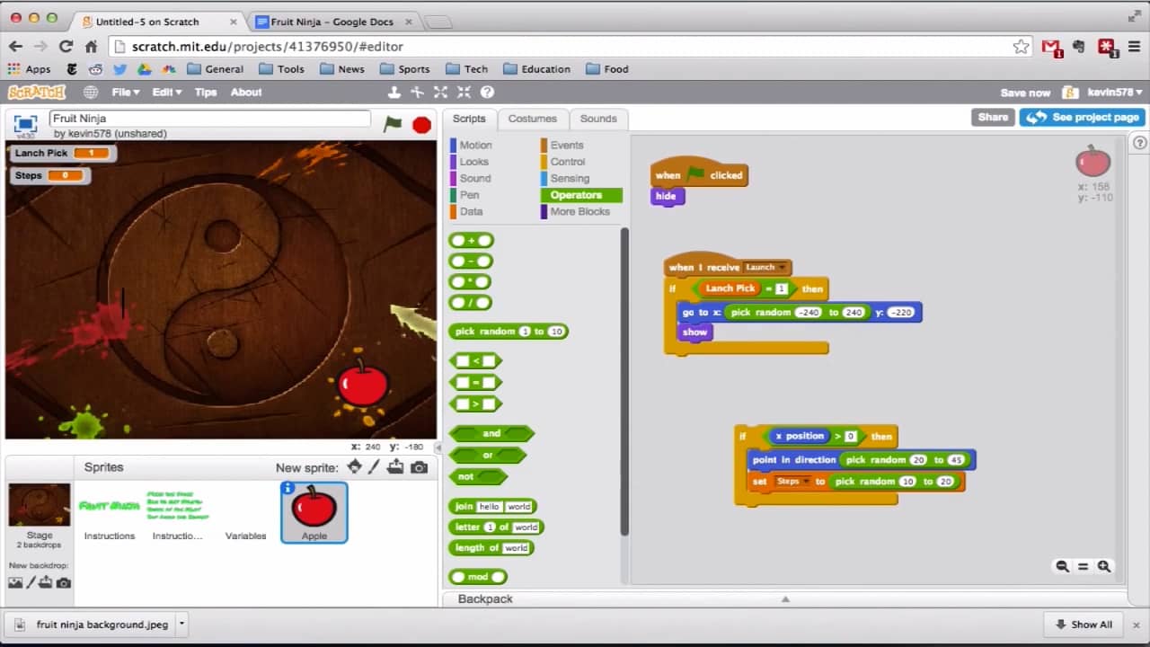 Scratch Tutorial 8_ Fruit Ninja_Seg 05 on Vimeo