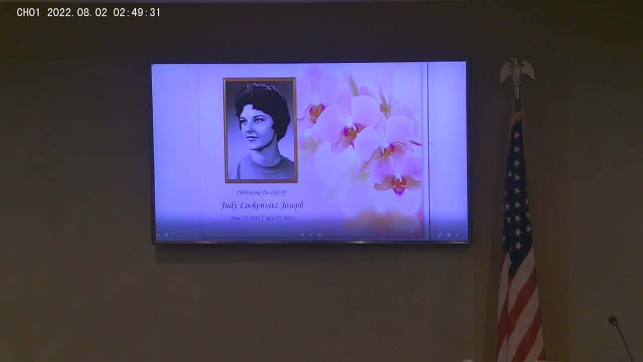 Judy Joseph Funeral Service on Vimeo