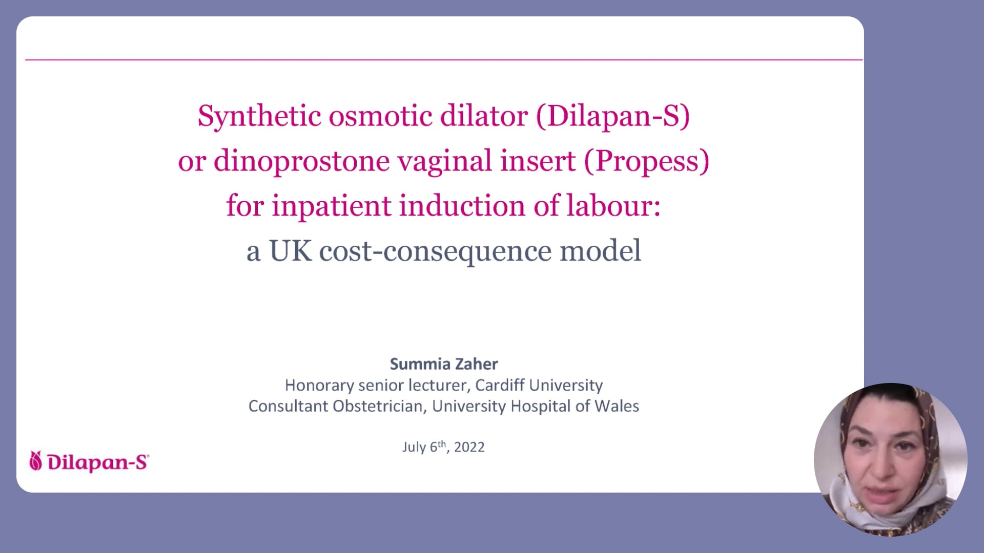 2022_DilapanS_Post RCOG congress webinar_UK economic model_Summia Zaher ...