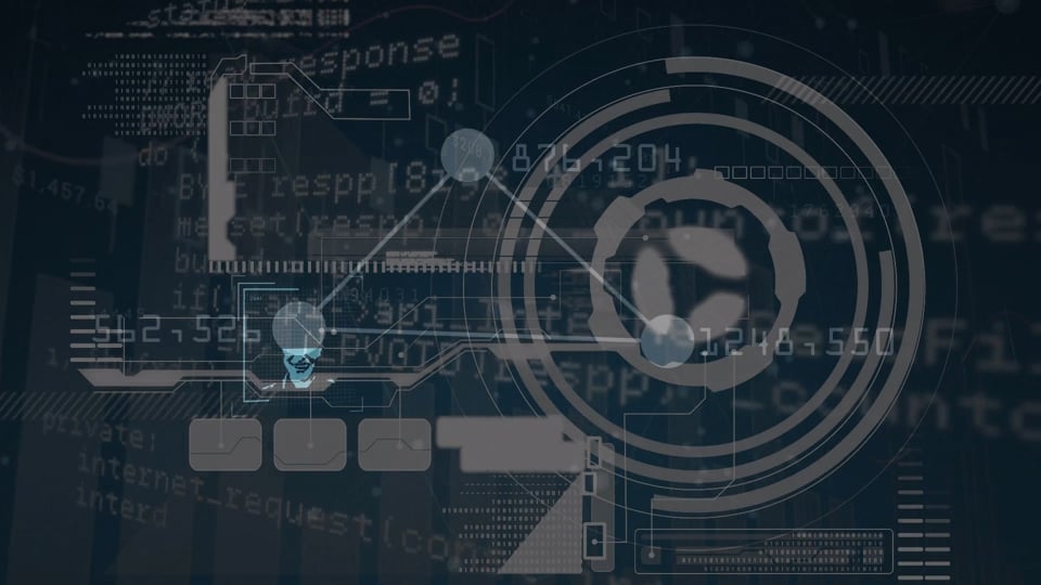 Animation of data processing with diverse people icons over scope scanning Video from Pikwizard