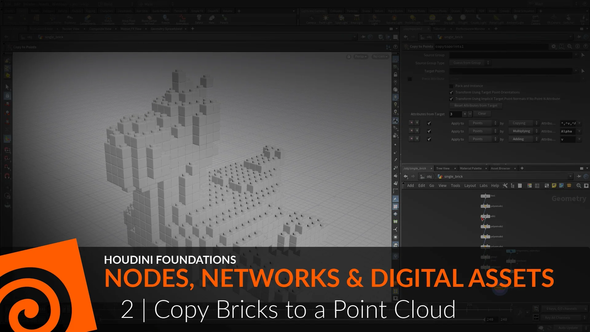 Houdini Foundations | Nodes, Networks & Digital Assets 2 | Copy Bricks ...