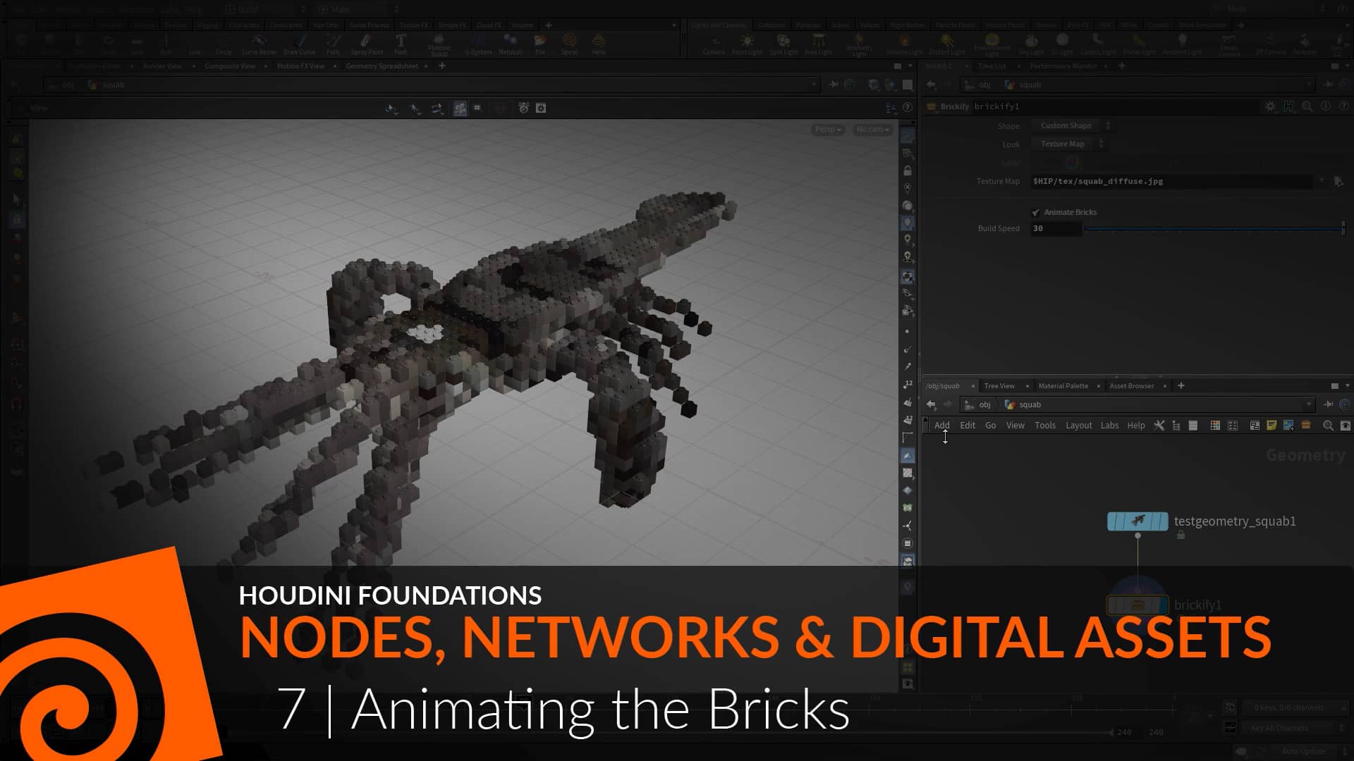 Houdini Foundations | Nodes, Networks & Digital Assets 7 | Animating the Bricks on Vimeo