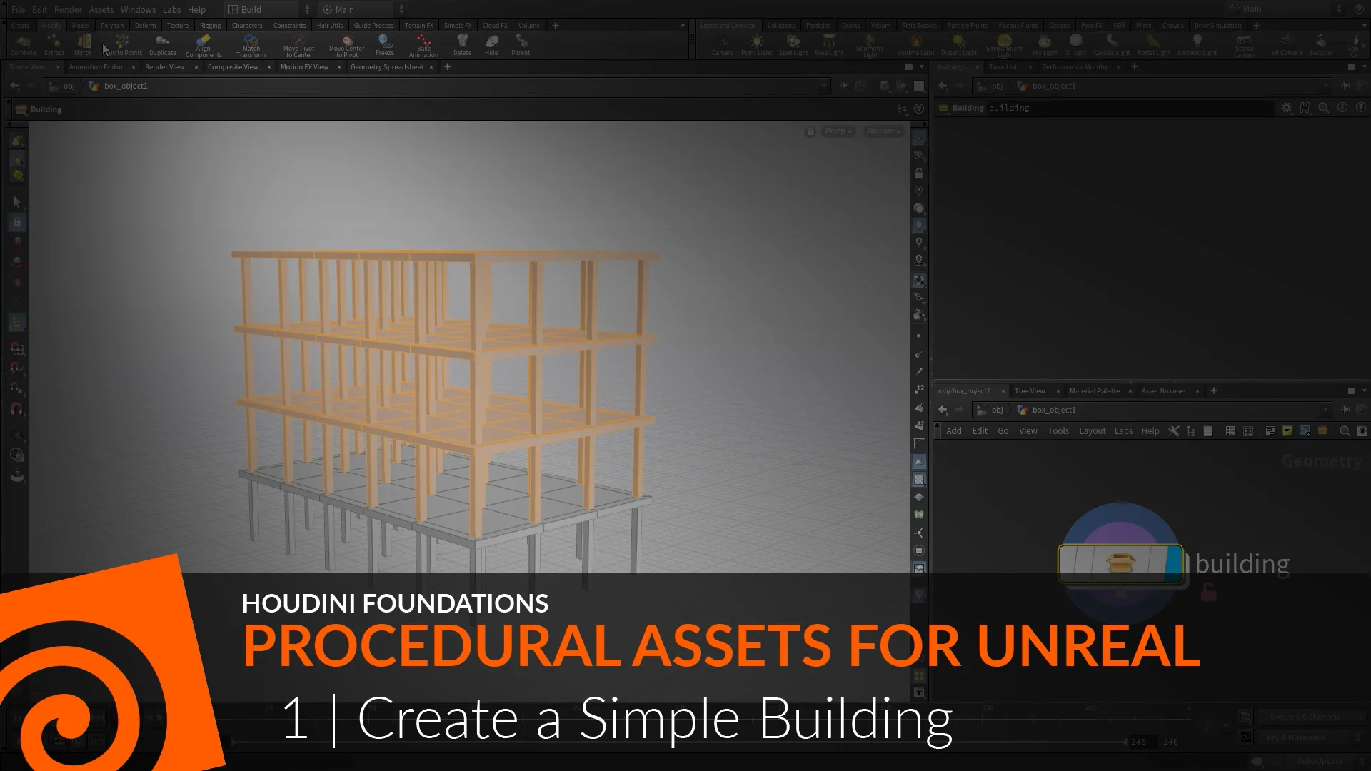 Houdini Foundations | Procedural Assets for Unreal 1 | Create a Simple Building