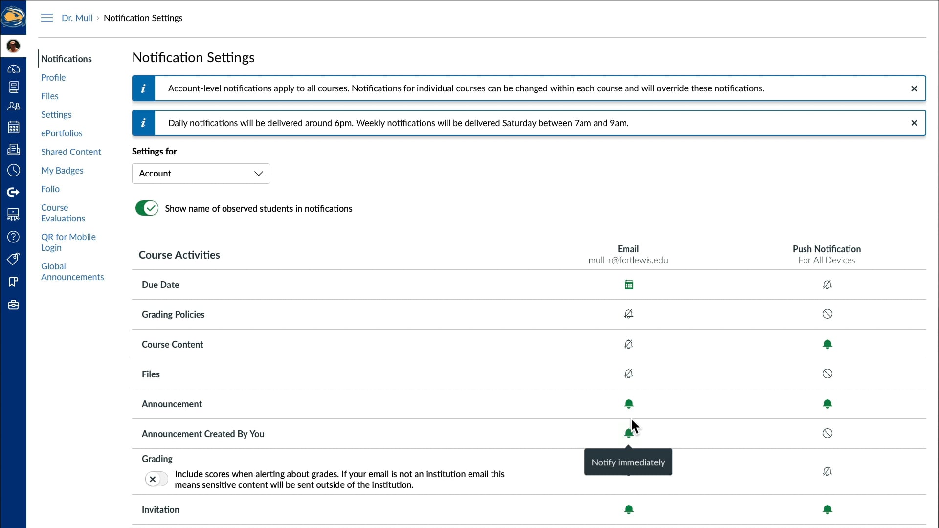 ADM 02 Canvas Announcement Settings on Vimeo