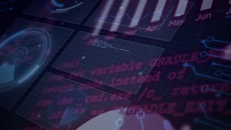 Animation Of Scope Scanning Over Data Processing On Black Background Video From Pikwizard