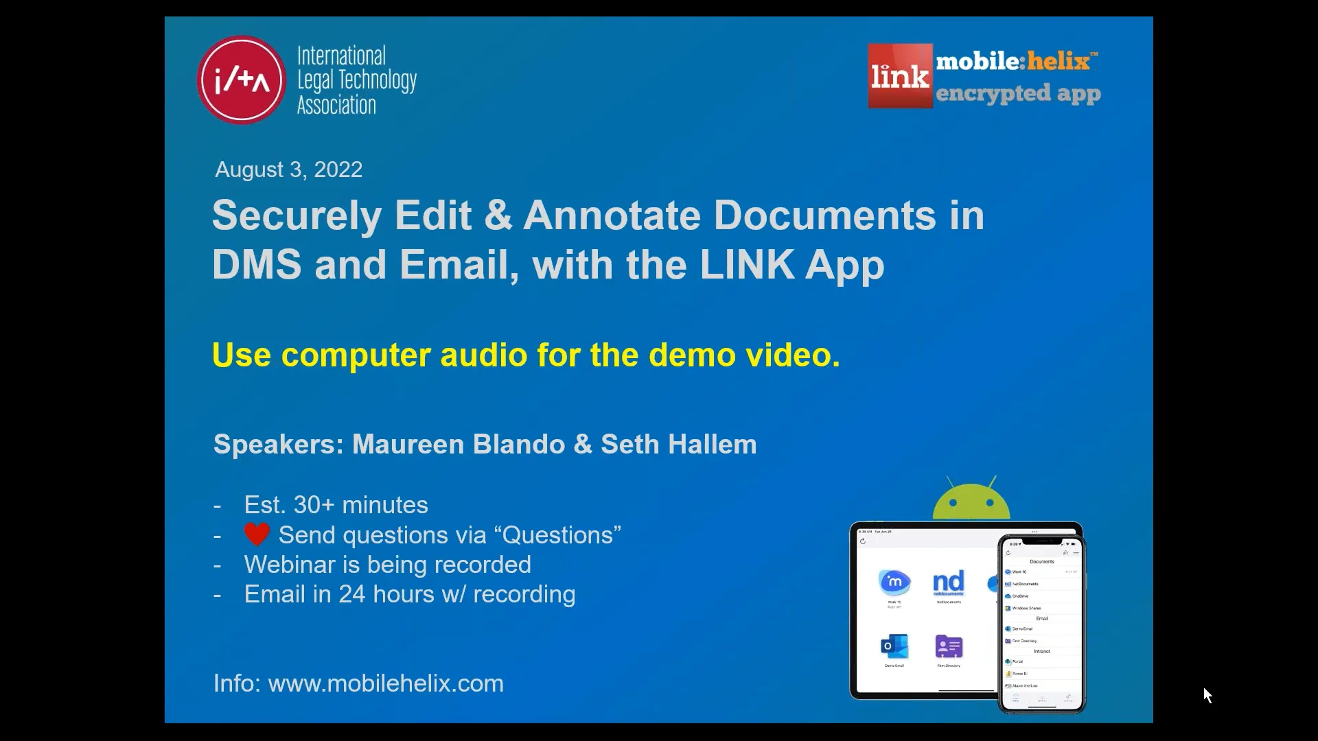 LINK App - iManage® How-to Videos & Tips - LINK App: Demo: Securely Edit & Annotate Documents in ...