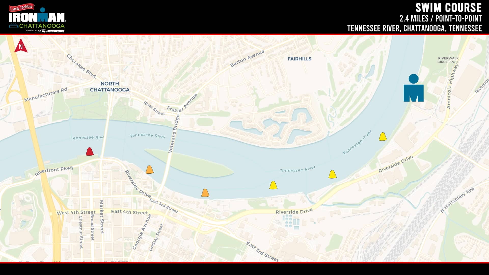 2022 IRONMAN Chattanooga Animated Map - Swim on Vimeo
