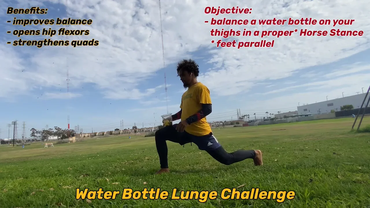 Water Bottle Lunge Challenge on Vimeo