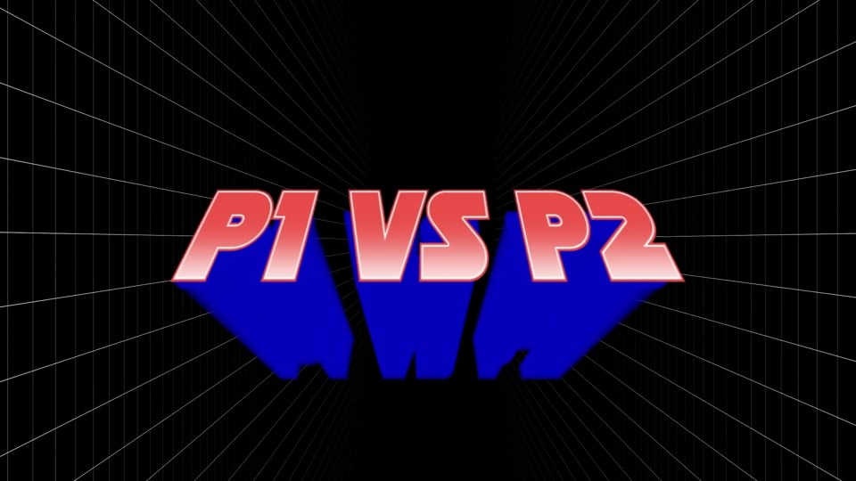 Animation of p1 vs p2 over black space Video from Pikwizard
