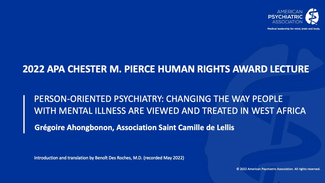 2022 APA Chester M. Pierce Human Rights Award Lecture on Vimeo